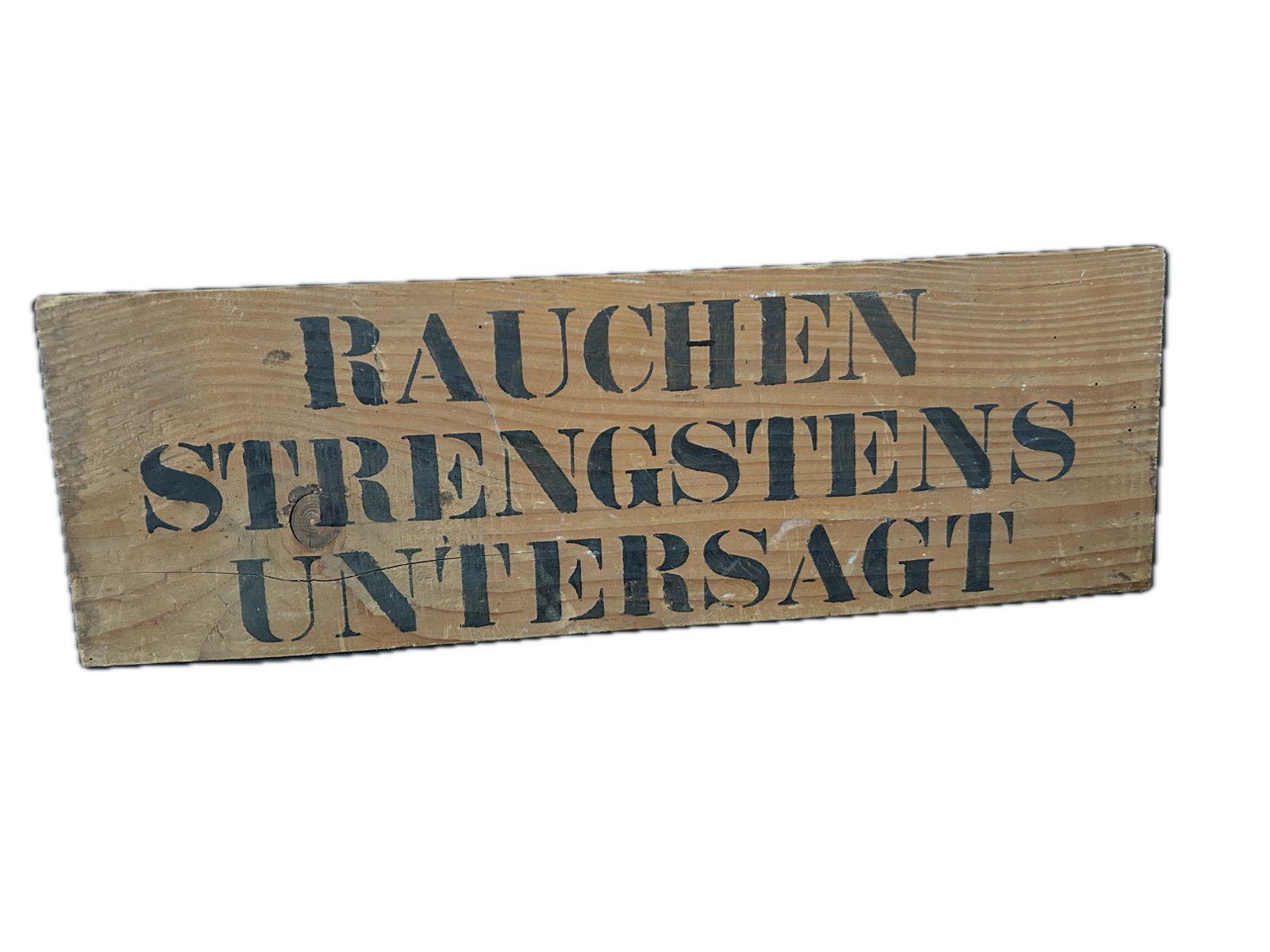 Wooden warning sign – Hasenbos Militaria